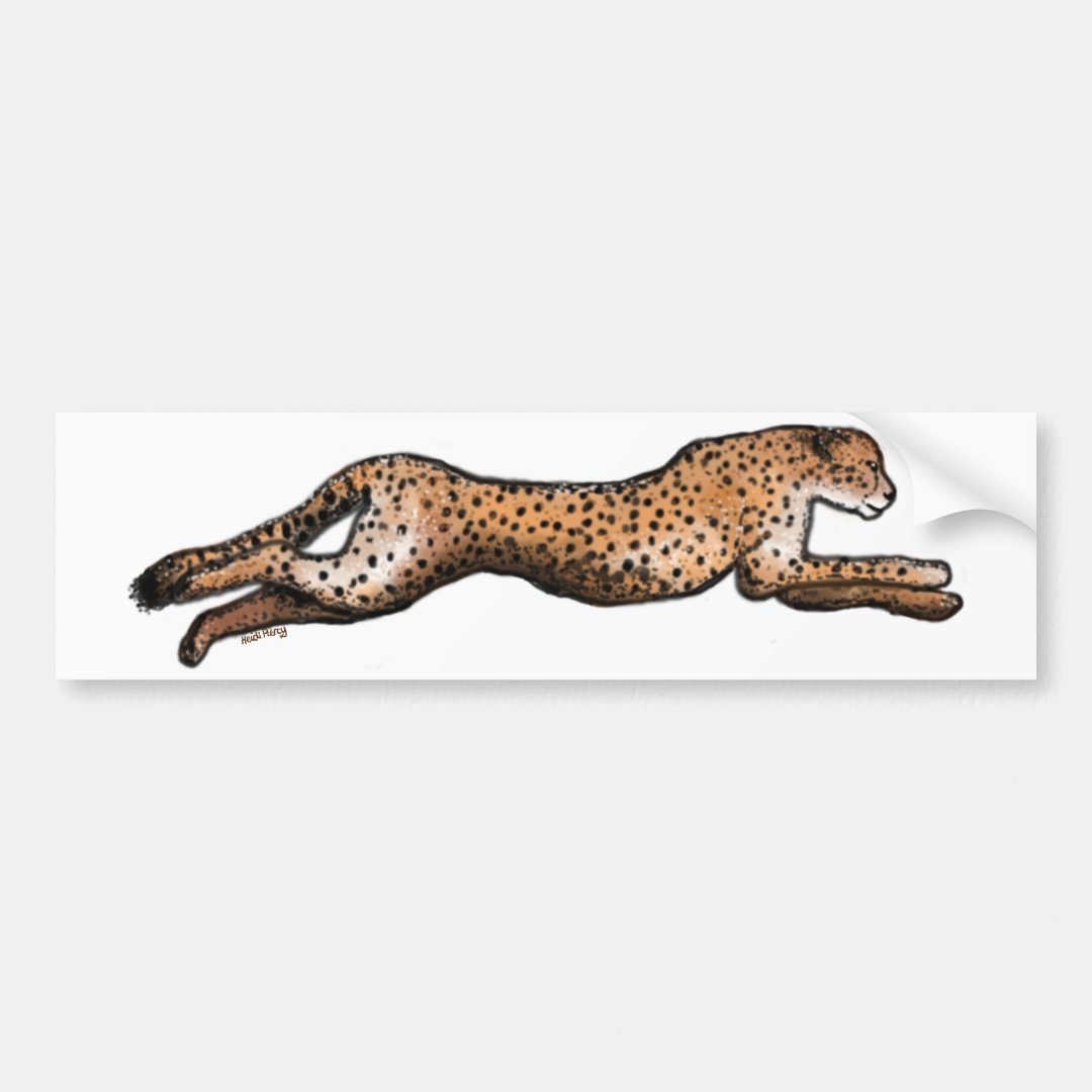 Running Cheetah Art Bumper Sticker | Zazzle