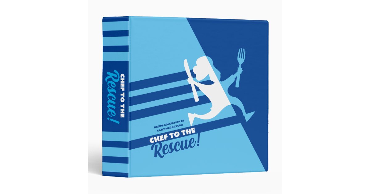 Running chef fork knife recipe cookbook binder | Zazzle