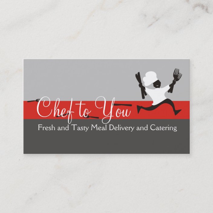 Running chef meal delivery catering business card | Zazzle.com