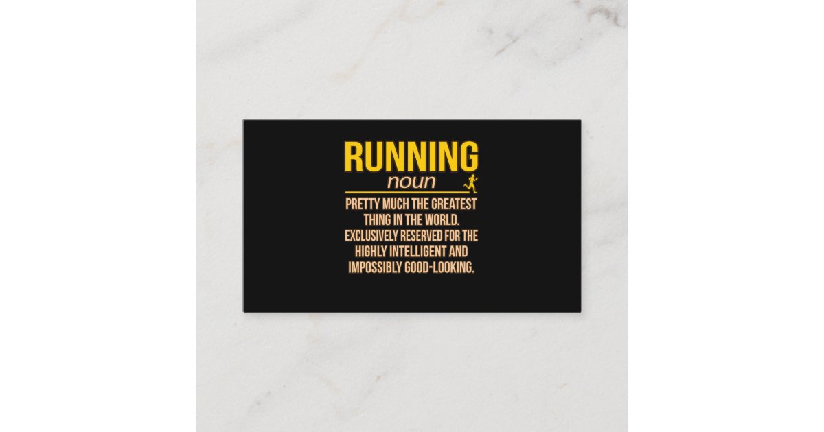 Running Definition Half Marathon Runner Fitness Gr Enclosure Card | Zazzle