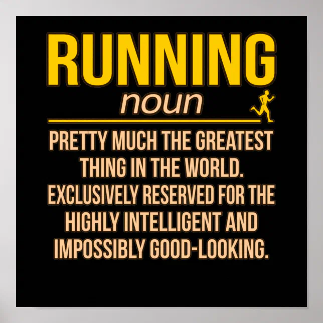 Running Definition Half Marathon Runner Fitness Gr Poster | Zazzle