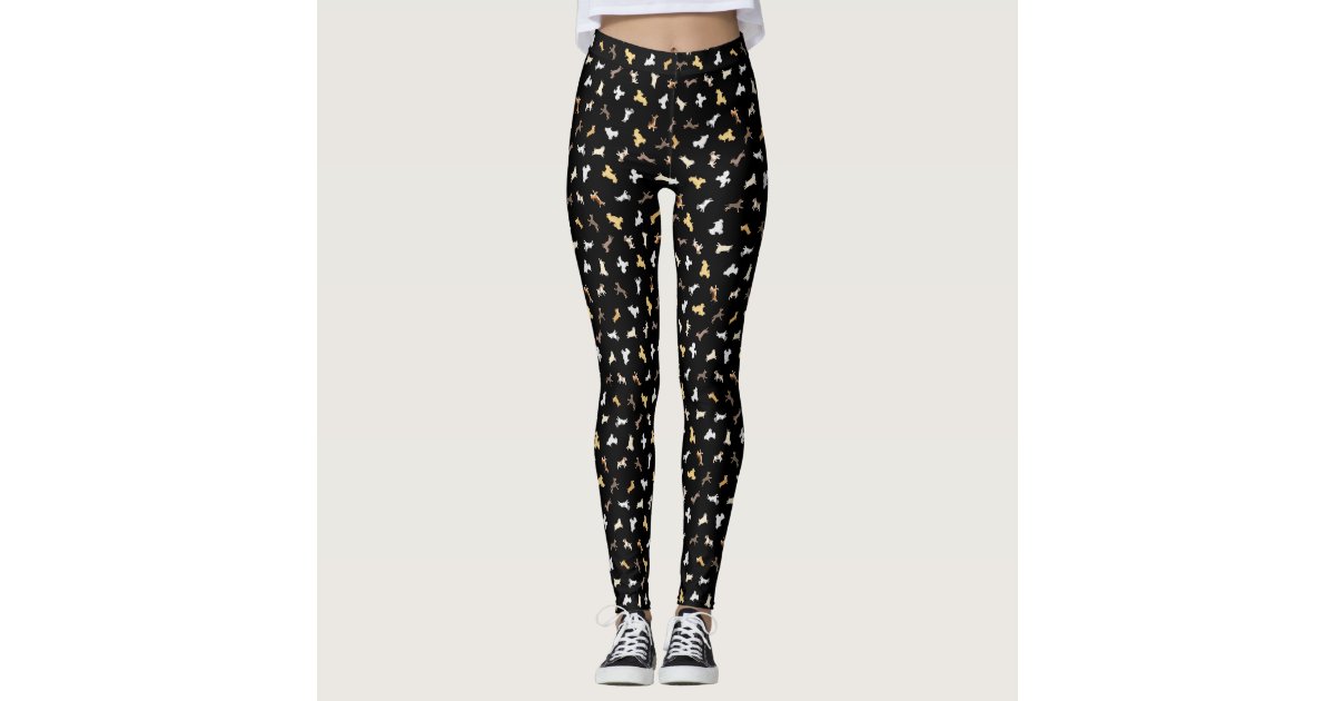 Running Dogs (Small Pattern) Leggings | Zazzle