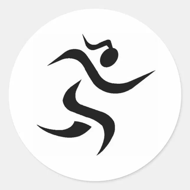 running Girl Classic Round Sticker | Zazzle