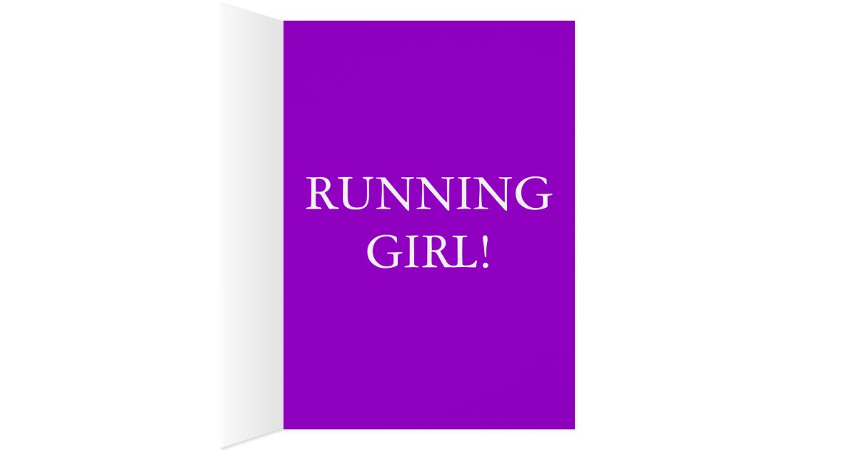 Running Girl Happy Birthday Greeting Card | Zazzle