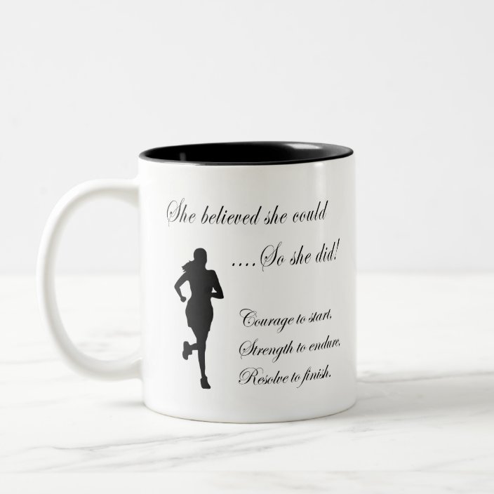 Running Inspirational Quote Two-Tone Coffee Mug | Zazzle