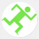 Running Man Green Classic Round Sticker | Zazzle