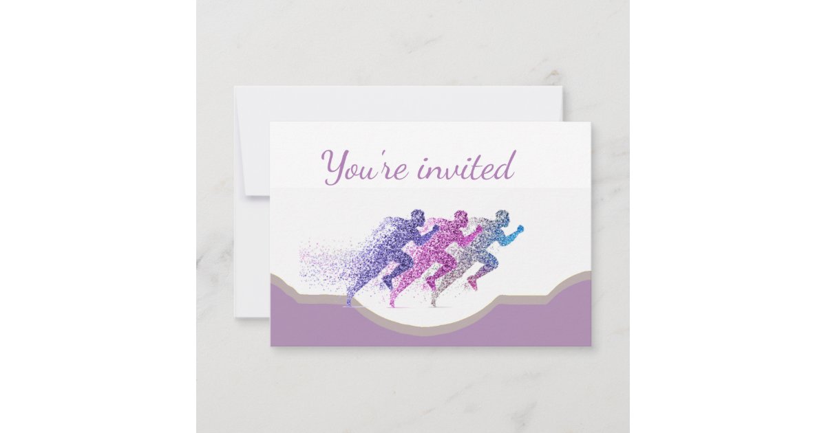 Running Marathon Fundraising Event Invitation | Zazzle