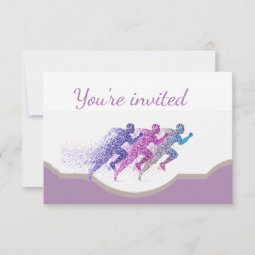 Running Marathon Runner Birthday Party Invitation | Zazzle