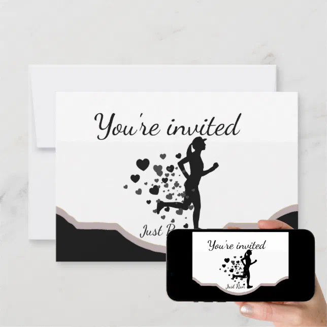 Running Marathon Runner Birthday Party Invitation | Zazzle