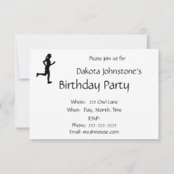 Running Marathon Runner Birthday Party Invitation | Zazzle