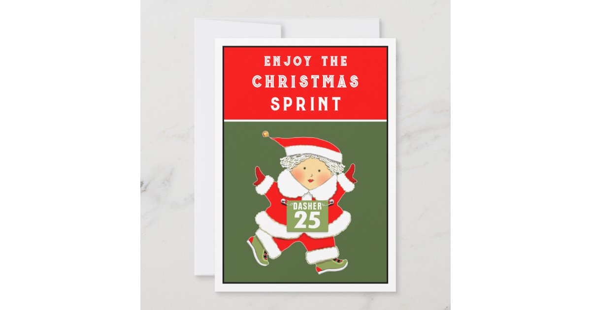 Running Runner Christmas Cards | Zazzle