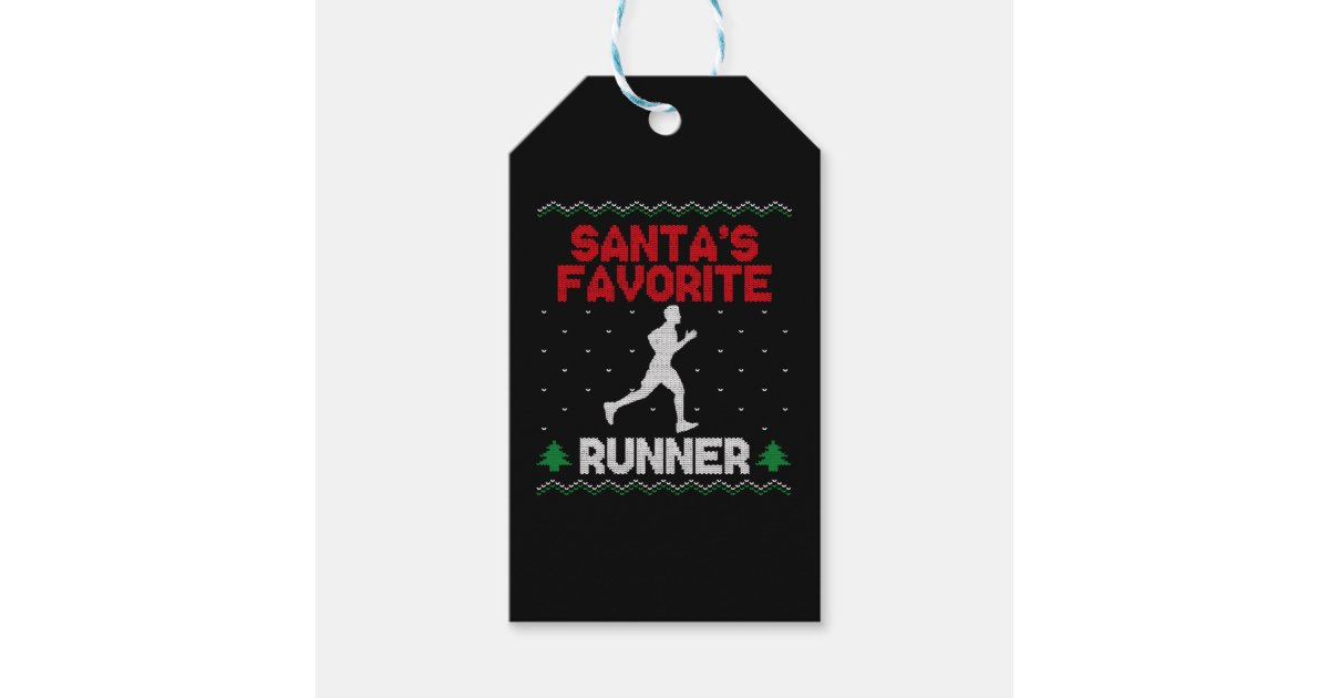 Running Runner Half Marathon Ugly Gift Tags | Zazzle
