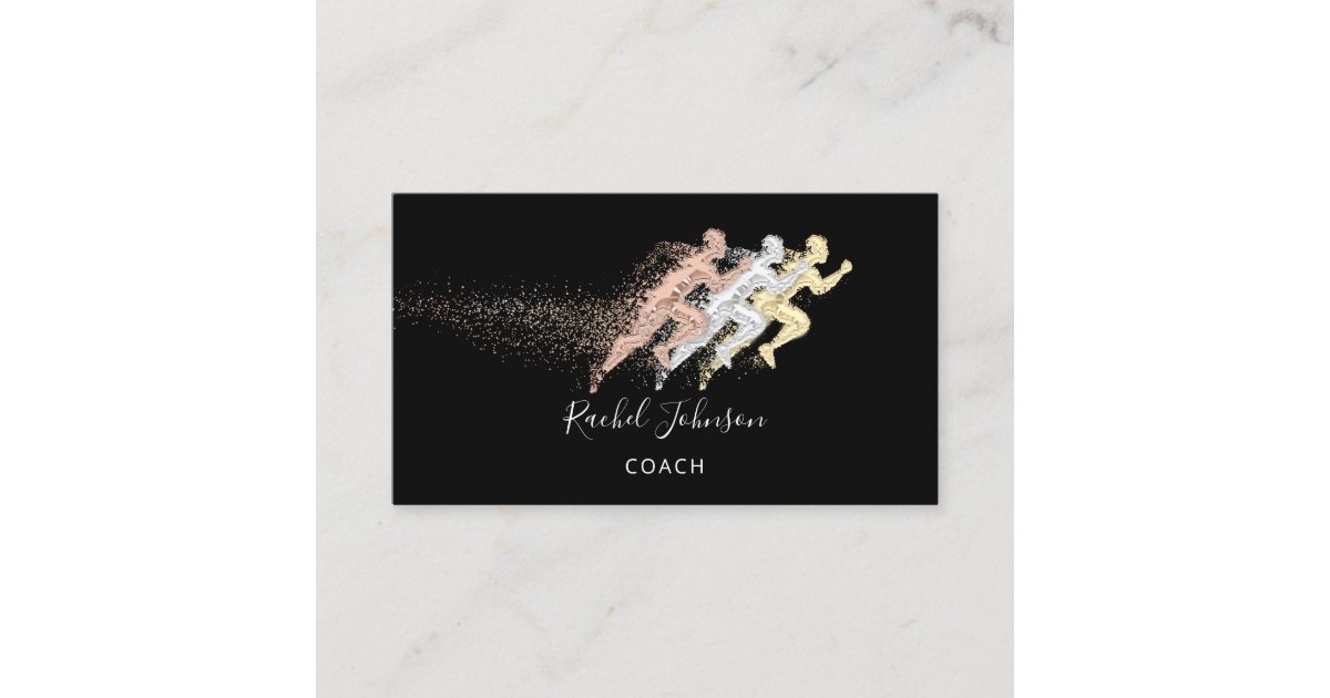 Running Sport Coach Athlete Logo Instructor QR Business Card | Zazzle