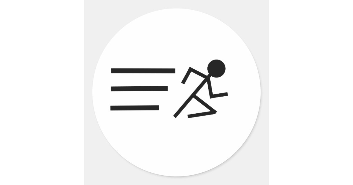 Running Stickman Classic Round Sticker | Zazzle