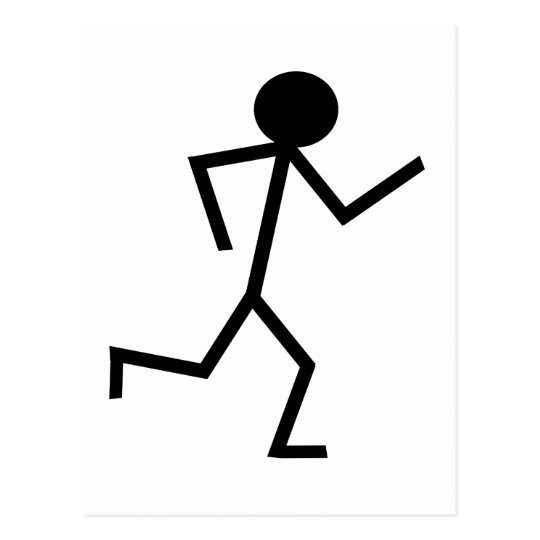 Running Stickman Postcard | Zazzle.com