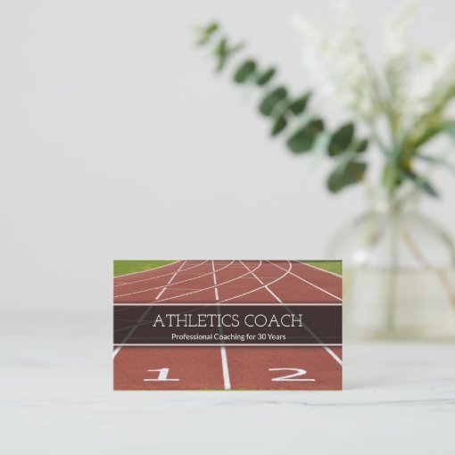 Running Track - Athletics Coach Business Card | Zazzle