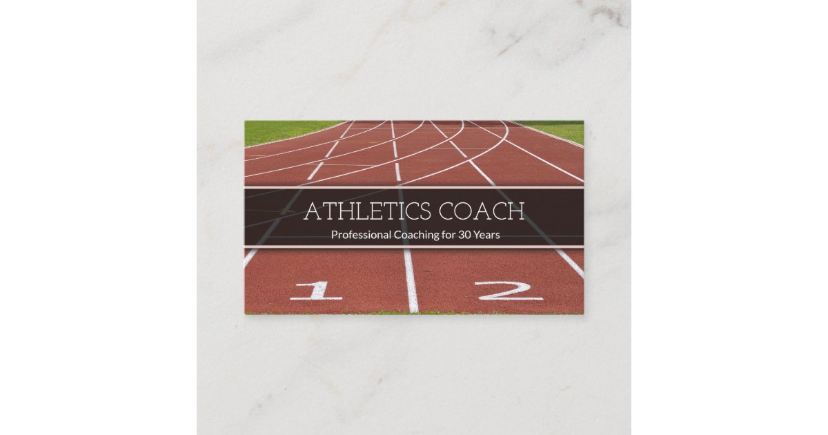 Running Track - Athletics Coach Business Card | Zazzle
