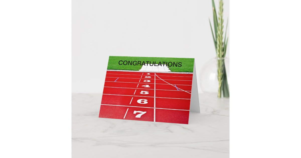 Running Track Congratulations Card | Zazzle
