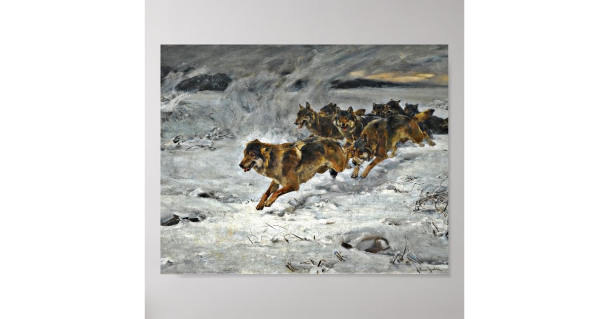 Running Wolf Pack Poster | Zazzle