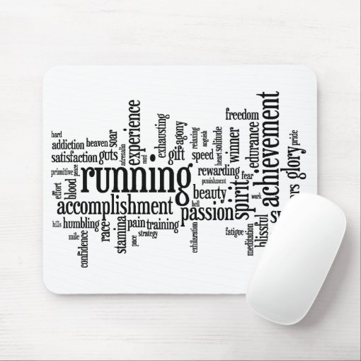 Running Word Cloud Mouse Pad | Zazzle
