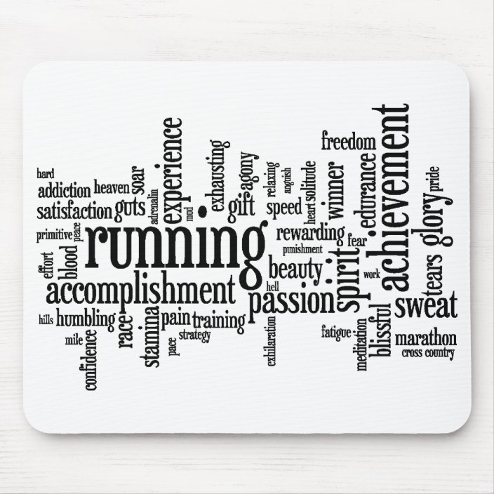 Running Word Cloud Mouse Pad | Zazzle.com