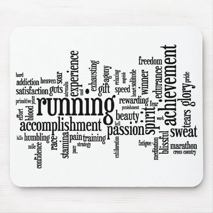 Running Word Cloud Mouse Pad | Zazzle