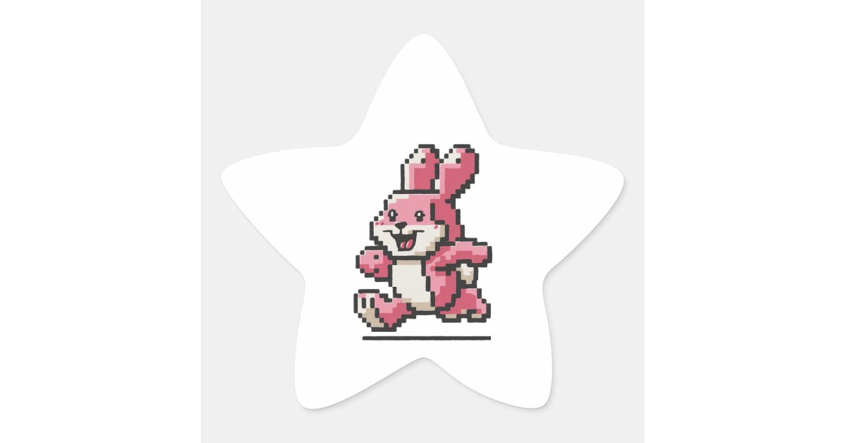 Runny Bunny Star Sticker | Zazzle