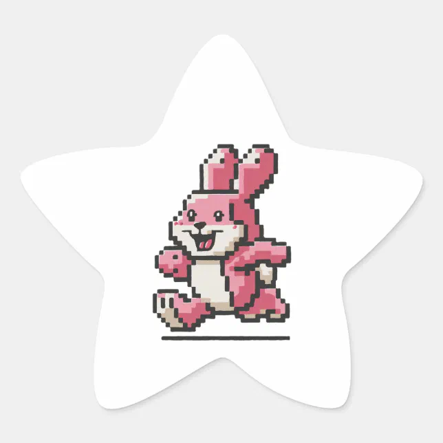 Runny Bunny Star Sticker | Zazzle