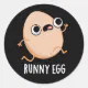 Runny Egg Funny Food Pun Dark BG Classic Round Sticker | Zazzle