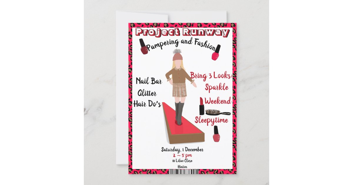Runway Fashion and Model Catwalk Party Invitation | Zazzle