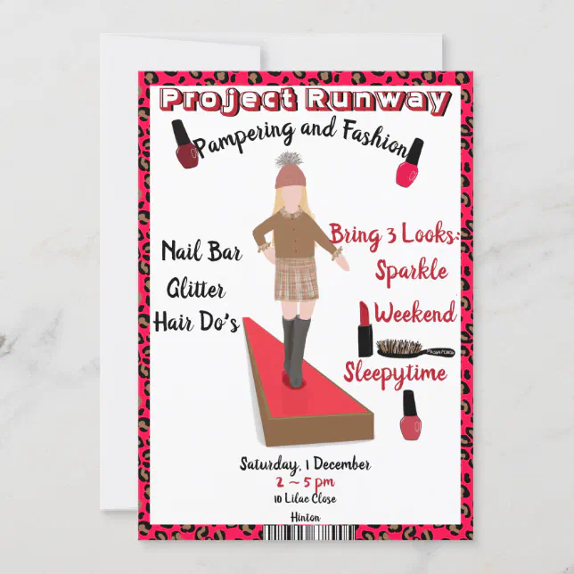 Runway Fashion and Model Catwalk Party Invitation | Zazzle