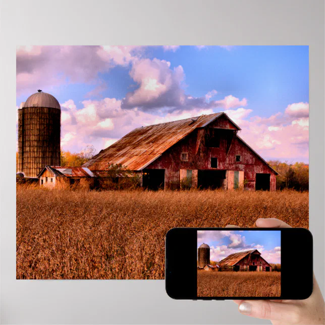 Rural America Barn Scene Poster | Zazzle
