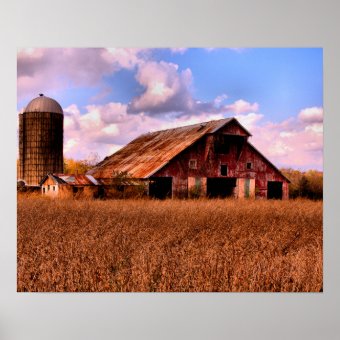 Rural America Barn Scene Poster | Zazzle
