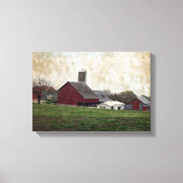 Rural Iowa Amish Farming Country Farm Scene Canvas Print | Zazzle