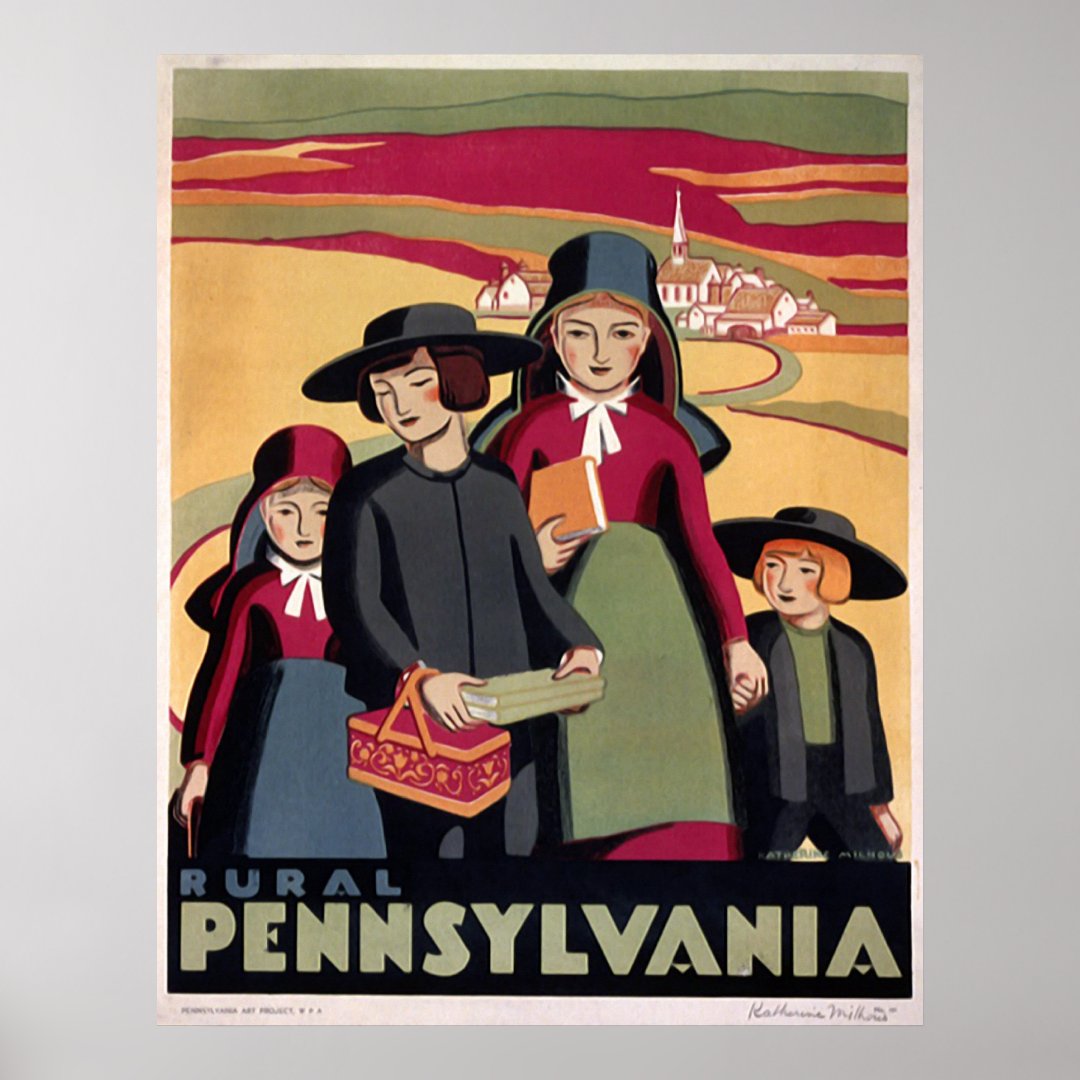 Rural Pennsylvania WPA Vintage Art Poster Print | Zazzle