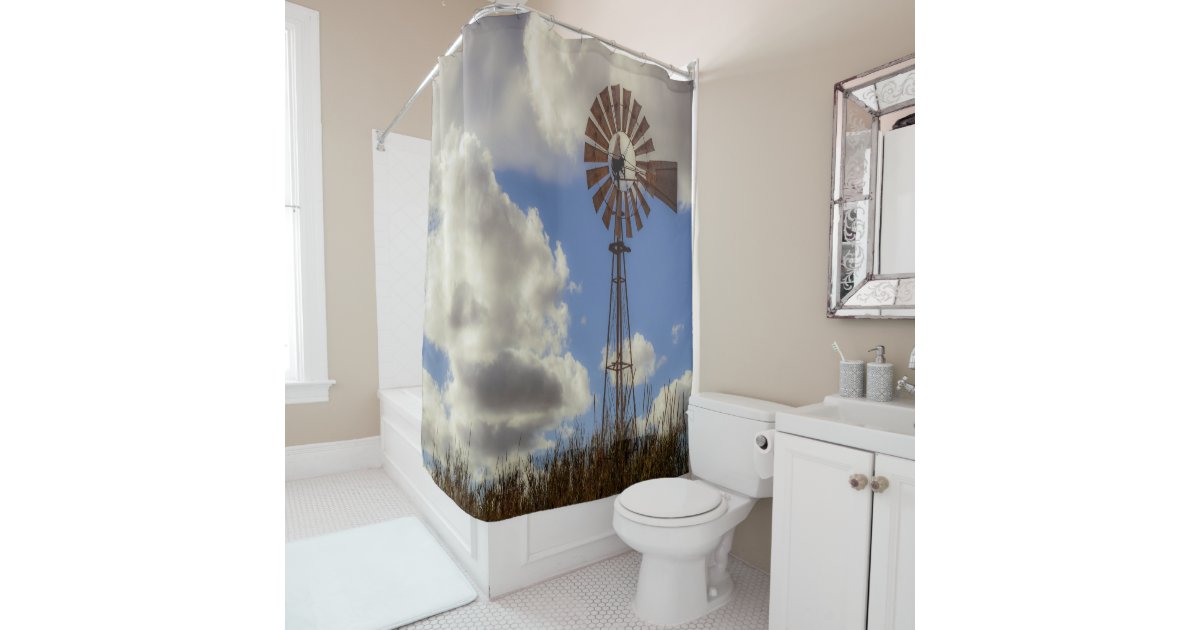 Rural Windmill Shower Curtain | Zazzle