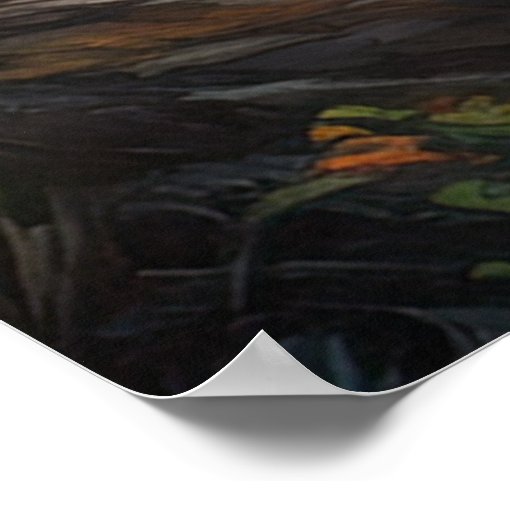 Rushing Stream in the Vibrant Autumn Forest Poster | Zazzle