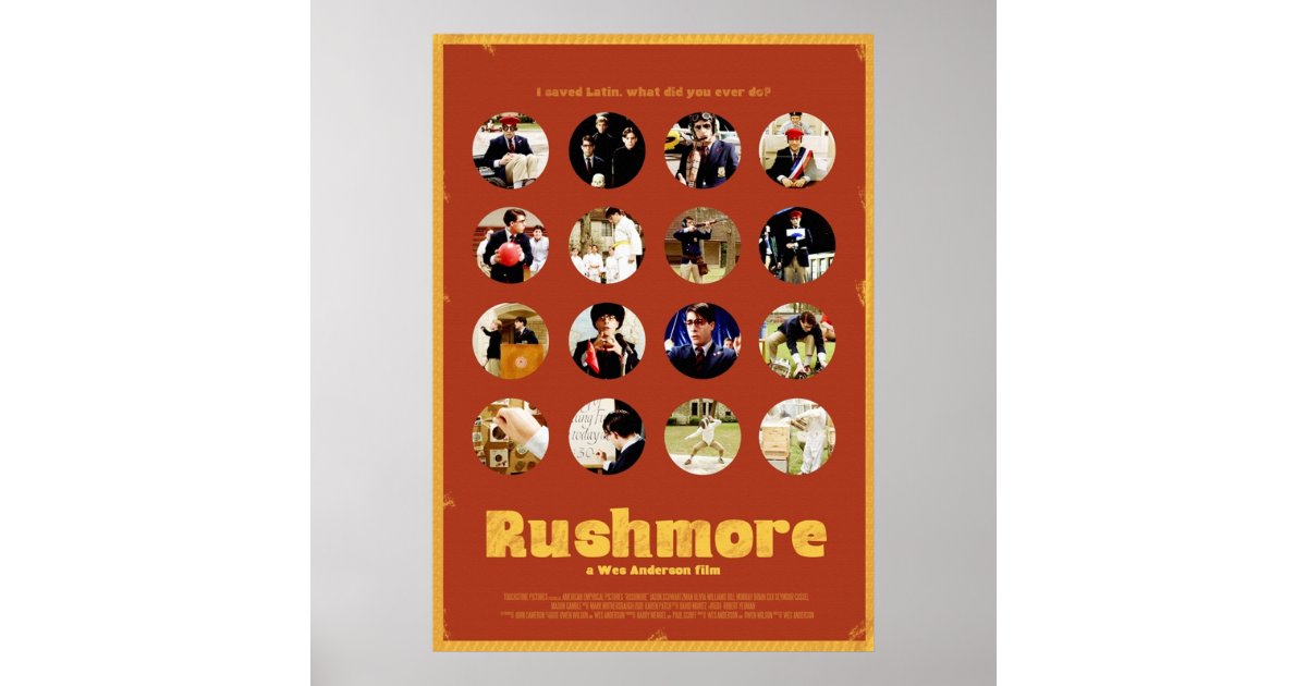 Rushmore featuring the many faces of Max Fischer Poster | Zazzle