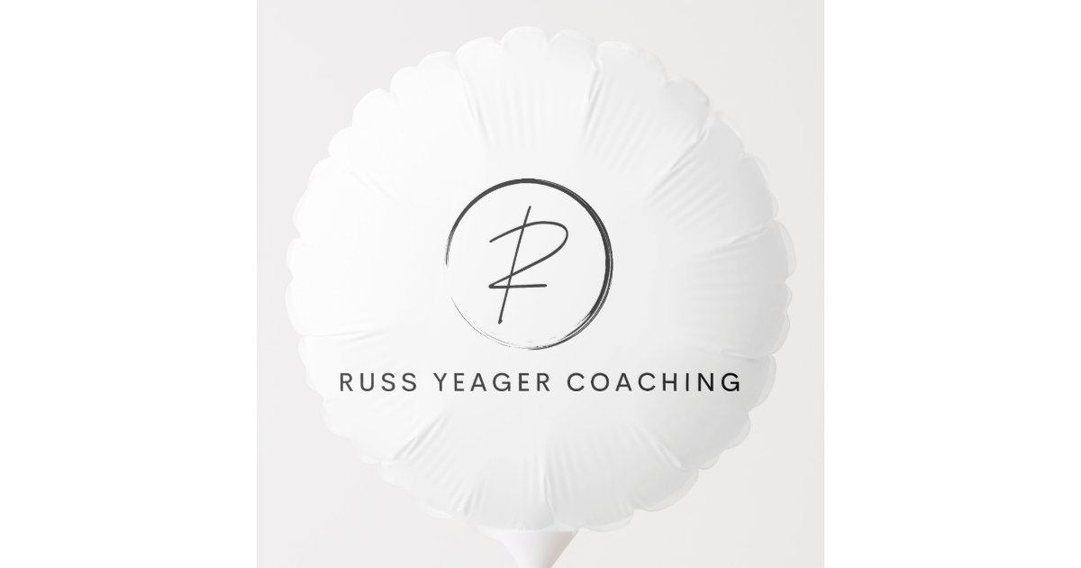 Russ Yeager Coaching Signature Logo Balloon | Zazzle