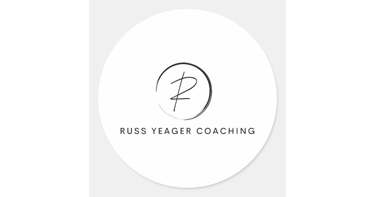 Russ Yeager Coaching Signature Logo Classic Round Sticker | Zazzle