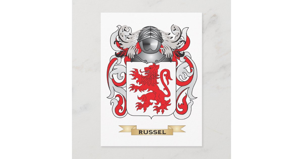 Russel Coat of Arms (Family Crest) Postcard | Zazzle