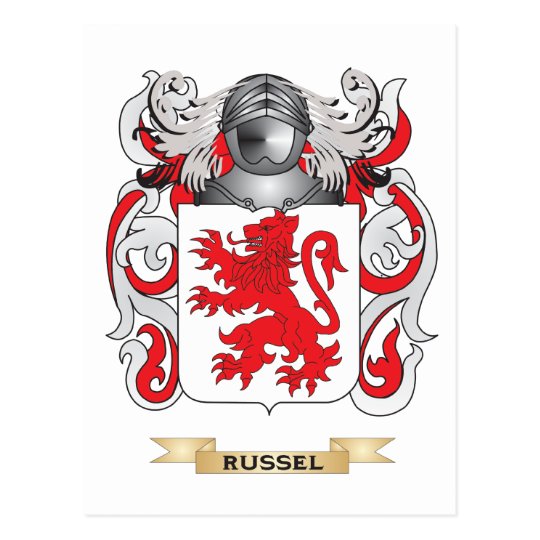 Russel Coat of Arms (Family Crest) Postcard | Zazzle.com