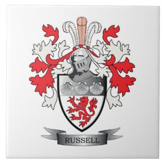 Russell Coat of Arms Tile | Zazzle