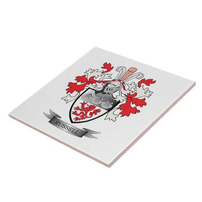 Russell Coat of Arms Tile | Zazzle