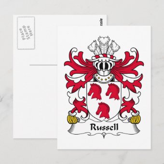 Russell Family Crest Postcard | Zazzle