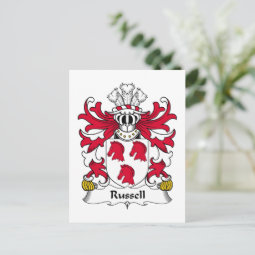 Russell Family Crest Postcard | Zazzle