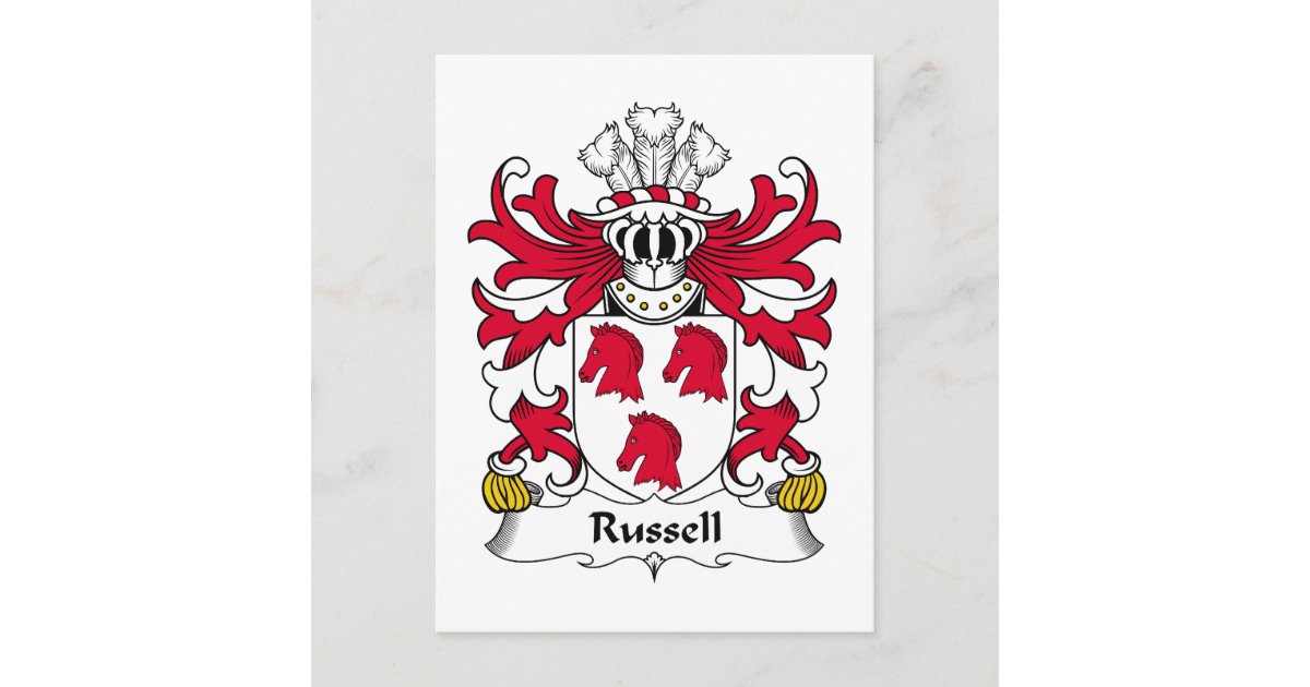 Russell Family Crest Postcard | Zazzle