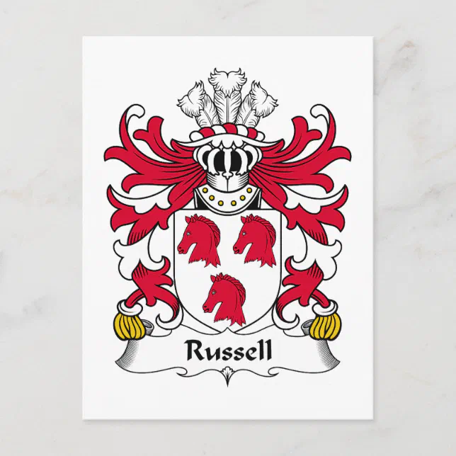 Russell Family Crest Postcard | Zazzle