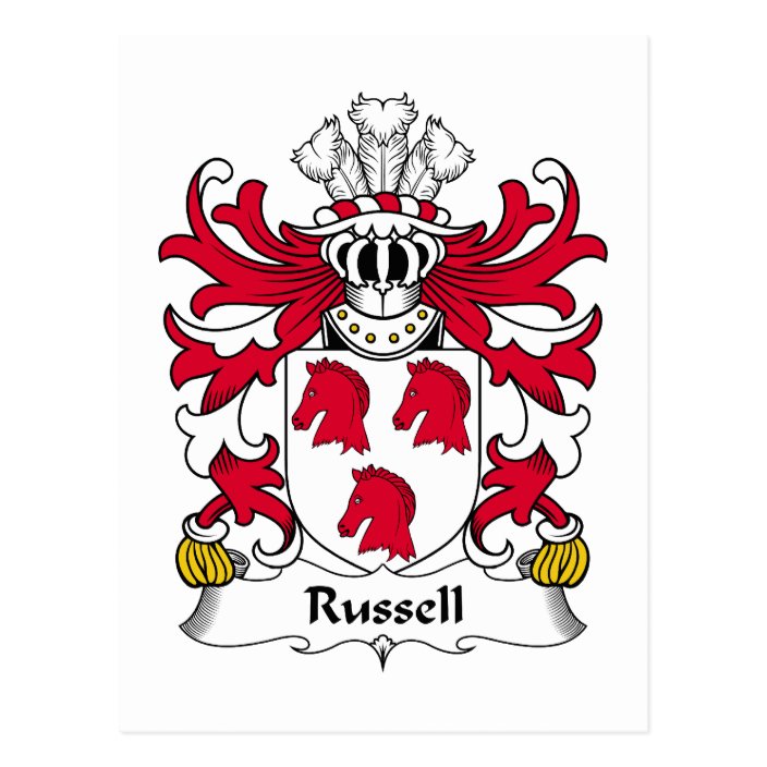 Russell Family Crest Postcard | Zazzle.com