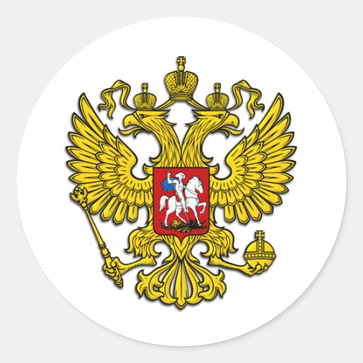 Russia Crest Classic Round Sticker | Zazzle